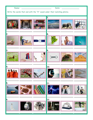 Phonics Final Consonant Cluster LT Photo Worksheet | Teaching Resources