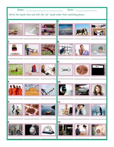 Phonics Final Consonant Cluster PT Photo Worksheet | Teaching Resources