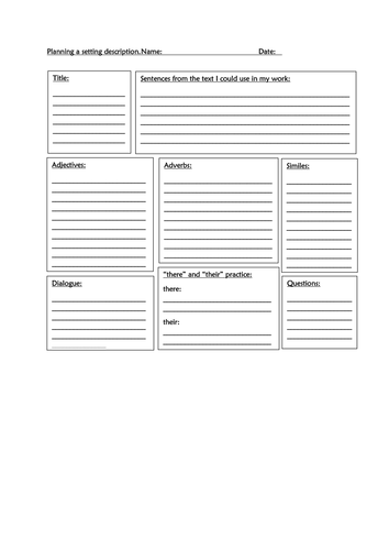 Extended Writing Planning Sheets for Children | Teaching Resources