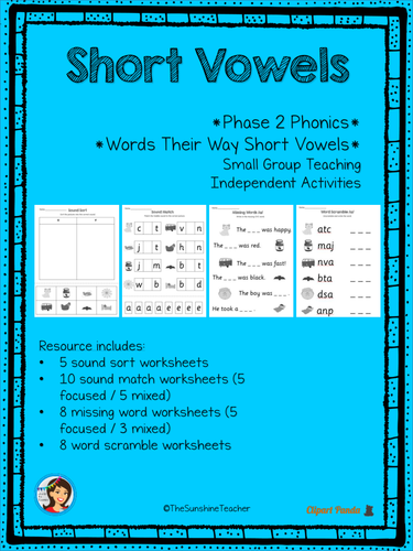 Phonics Phase 2 - Short Vowels - CVC - Over 30 Worksheets! | Teaching ...