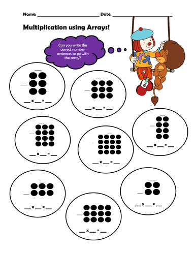 (Year 1) Multiplication using Arrays (Power point & Worksheet) - Lesson ...