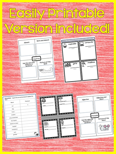 Grammar - Nouns, Pronouns, Adjectives, & Adverb | Teaching Resources