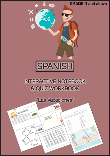 SPANISH INTERACTIVE NOTEBOOK & QUIZ WORKBOOK "Las Vacaciones" Grade 4 ...