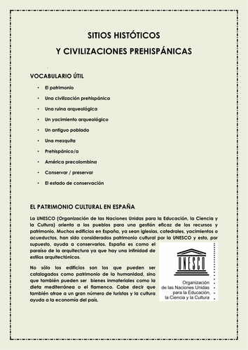AQA New AS/A Level Spanish El patrimonio cultural: Sitios históricos y ...