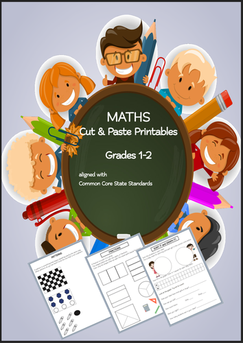 Maths Cut & Paste Printables Grades 1-2 COMMON CORE aligned | Teaching ...