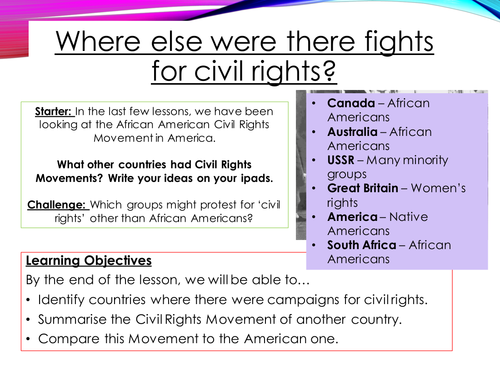 Civil Rights Movement SOW | Teaching Resources