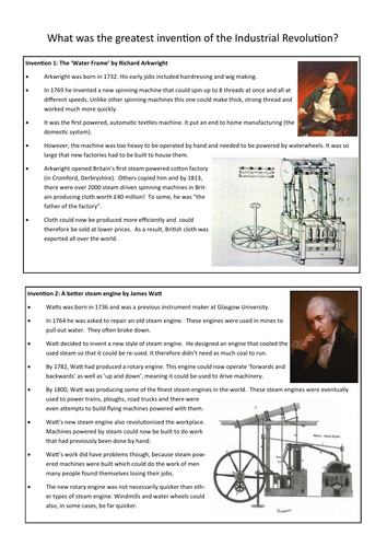 Industrial Revolution Resources/SOW | Teaching Resources