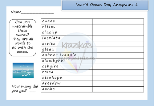 World Ocean Day Puzzle Pack | Teaching Resources