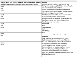 MACBETH: AQA-style Essay Plan Starters | Teaching Resources
