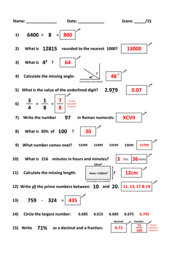 Year 5: Mental Arithmetic Tests | Teaching Resources Year 5: Mental Arithmetic Tests | Teaching Resources