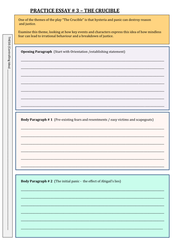 THE CRUCIBLE ~ Writing Analytical Essay Responses | Teaching Resources