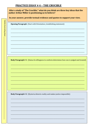 THE CRUCIBLE ~ Writing Analytical Essay Responses | Teaching Resources
