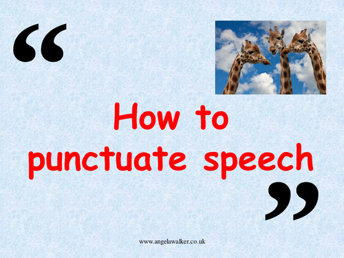 SPaG How to punctuate speech PowerPoint | Teaching Resources
