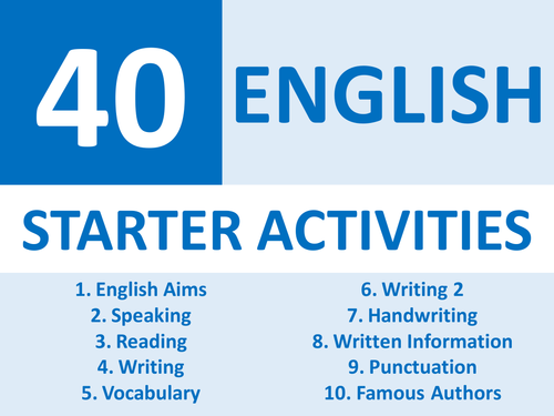 40 English Language & Literature Starter Activities Wordsearch ...