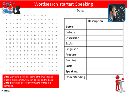 English Speaking Keyword Wordsearch Crossword Anagrams Brainstormer ...