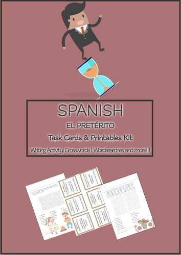 SPANISH "EL PRETÉRITO" Task Cards & Printables Kit | Teaching Resources