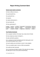 Report Writing Comments Bank - general attitude, effort & contribution ...