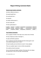 Report Writing Comments Bank - general attitude, effort & contribution ...