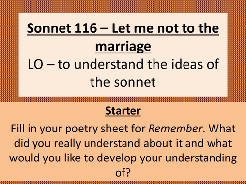 Sonnet 116 | Teaching Resources