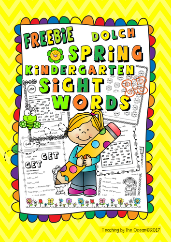 Spring Kindergarten Sight Words Activities FREEBIE | Teaching Resources