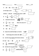 Year 6: Mental Arithmetic Tests | Teaching Resources
