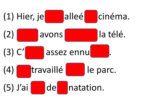 French GCSE / Years 8 + 9 Perfect Past Tense - 5 Useful Activities ...