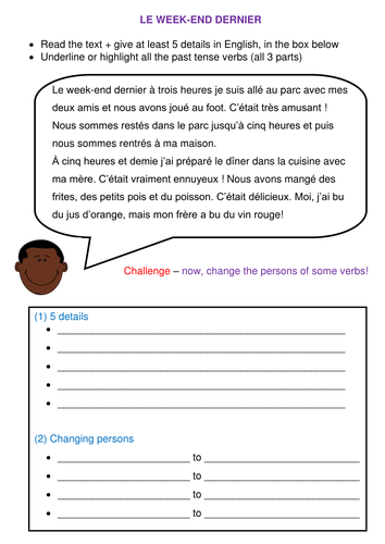 French GCSE / Years 8 + 9 Perfect Past Tense - 5 Useful Activities ...