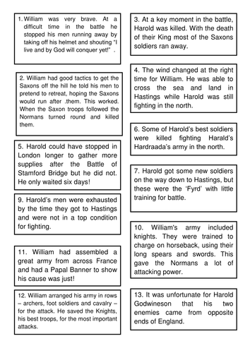 Why Did William win the Battle of Hastings Assessment | Teaching Resources