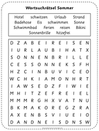German word search puzzle - Sommer | Teaching Resources