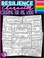 Character Education Resilience Colouring Pages by TeachersResourceForce ...