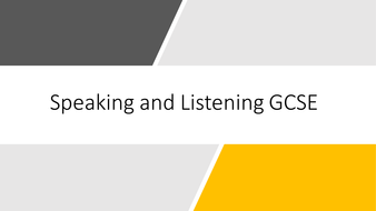 GCSE Speaking and Listening (EDUQAS) | Teaching Resources