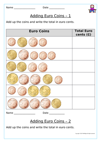 Money Euros and Cents Presentation Lesson Plans Worksheets Activities ...