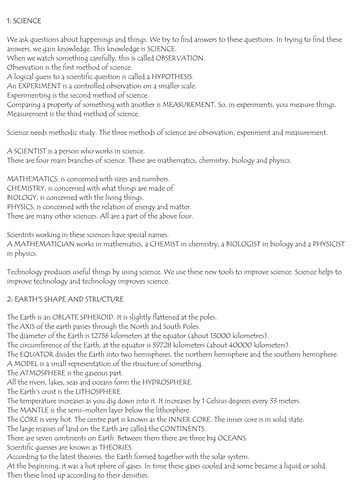 Earth and Space - Teacher Notes | Teaching Resources