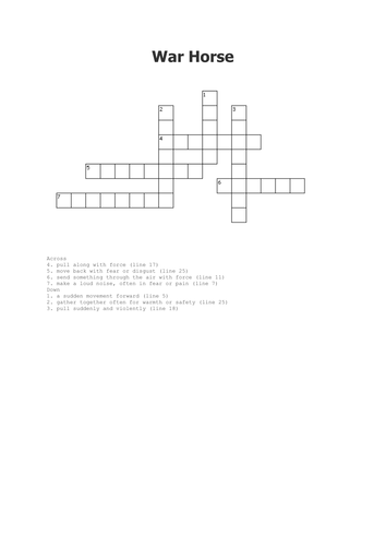 Analysing Language in War Horse | Teaching Resources