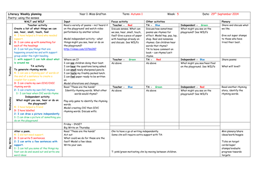 Autumn 1 - Year 1 new curriculum - ALL maths and literacy weekly plans ...