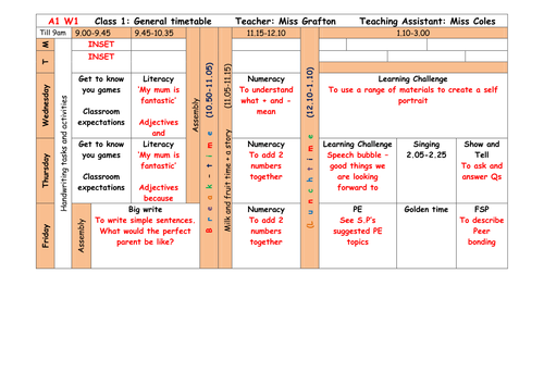 Autumn 1 - Year 1 new curriculum - ALL maths and literacy weekly plans ...