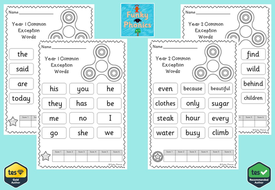 Common Exception Word Fidget Spinner Games - Year 1&2 | Teaching Resources