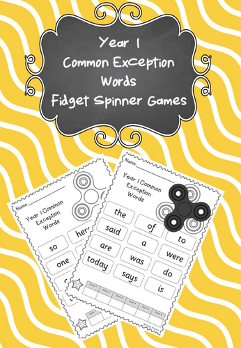 Common Exception Word Fidget Spinner Games - Year 1&2 | Teaching Resources