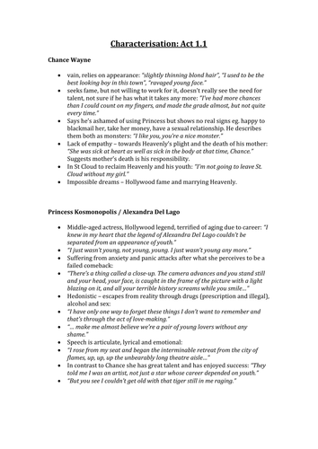 Tennessee Williams' 'Sweet Bird of Youth' lesson 3 - Act 1 Scene 1 ...