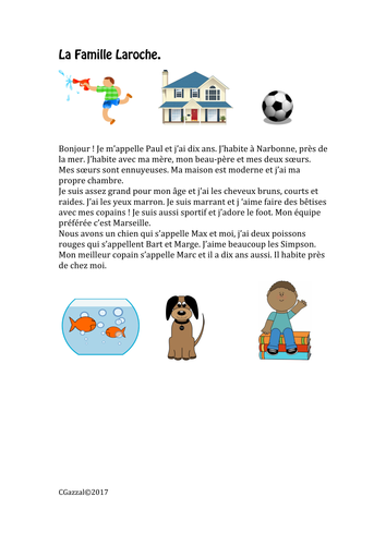 French KS2 & KS3 - Creating Funny Families. (Self & Family) | Teaching ...
