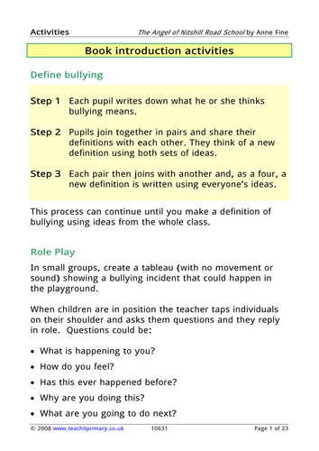 Anti Bullying Week / Angel of Nitshill Road - Unit of Work | Teaching ...