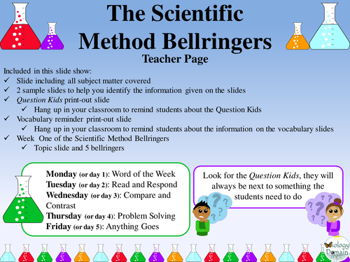 One week of Scientific Method Bellringers Warm Ups with Answer Key FREE ...