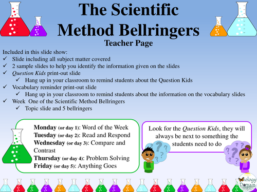 One week of Scientific Method Bellringers Warm Ups with Answer Key FREE ...
