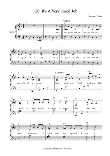 It's A Very Good Job (song) | Teaching Resources