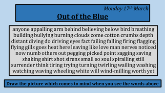 Conflict Poetry: 'Out of the Blue' by Simon Armitage | Teaching Resources