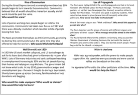 Nazi Germany: Why did Hitler and the Nazis come/ rise to power in 1933 ...