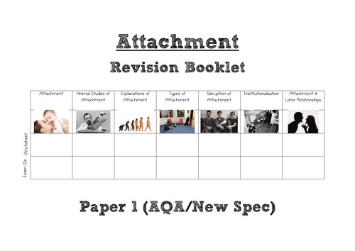 AQA A Level Psychology (New Spec) Attachment WHOLE TOPIC Revision Book ...