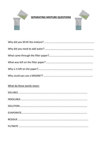 Mixtures and Separation - a unit of work | Teaching Resources