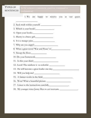 KS2 Types of sentences | Teaching Resources