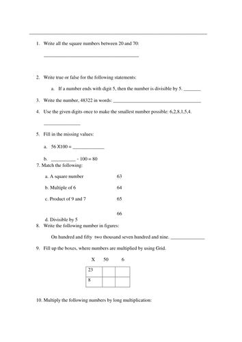 KS2 Math Revision worksheets | Teaching Resources